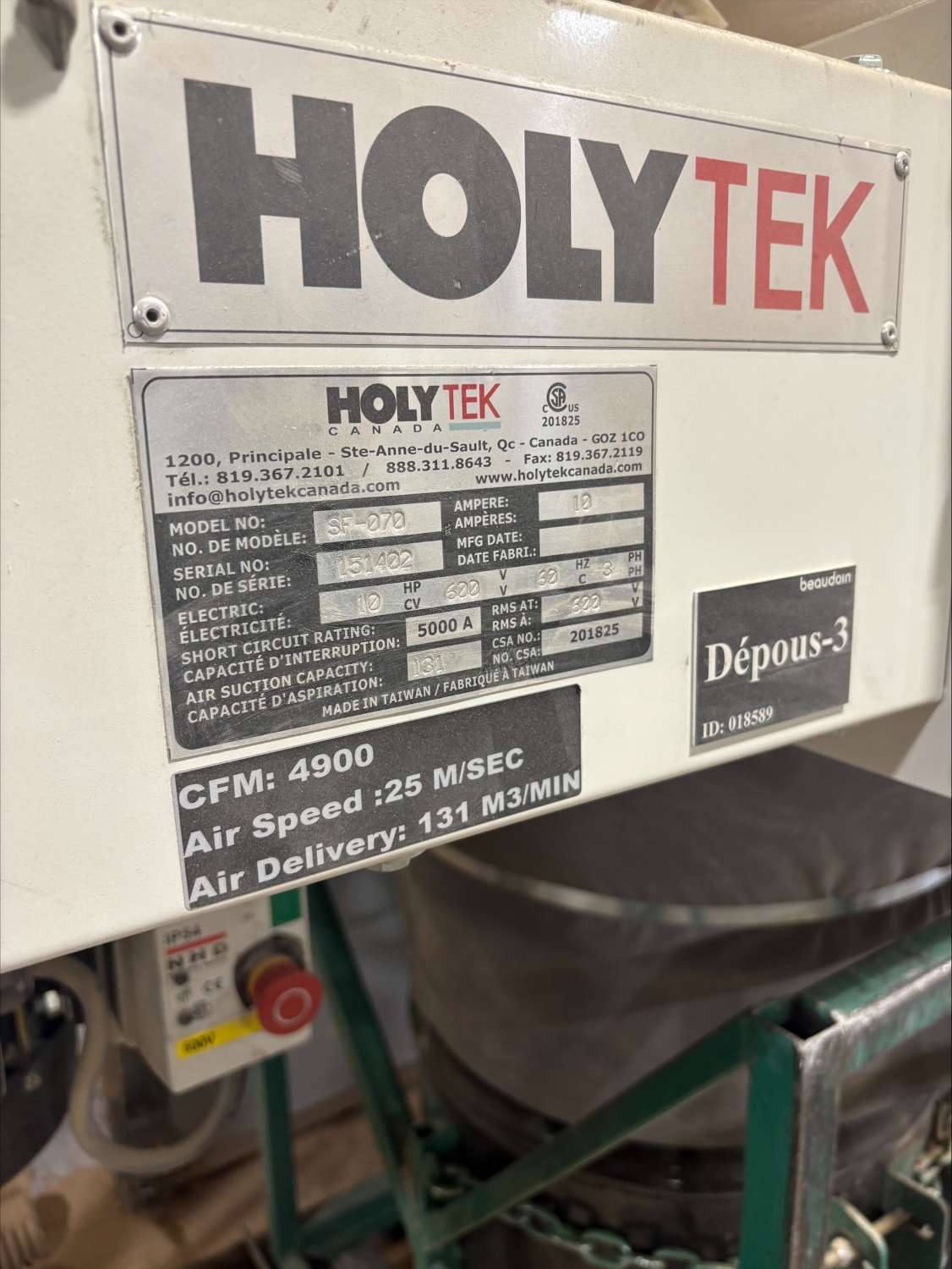 Dépoussiéreur Holytek SF-070 10 HP