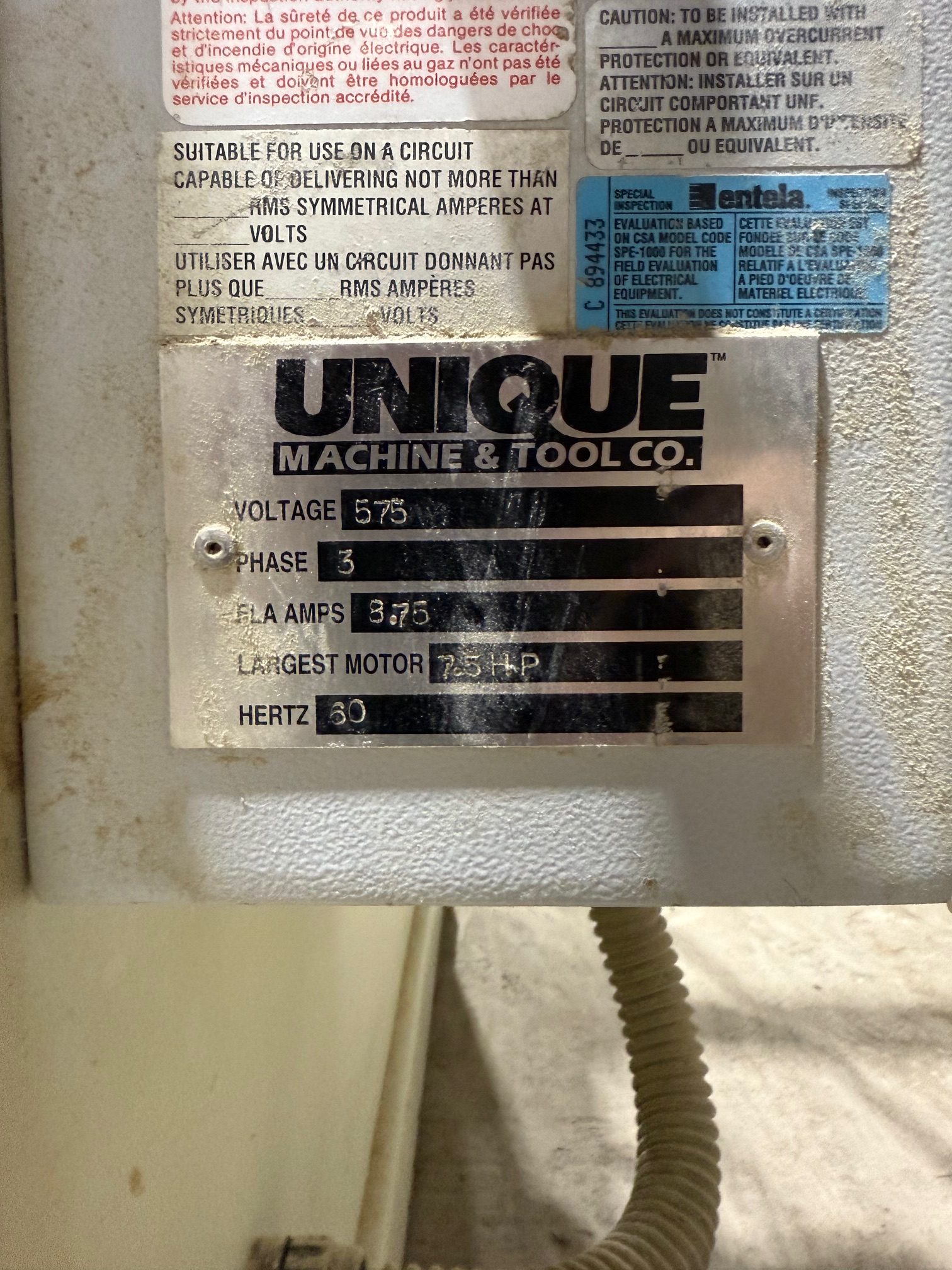 unique 315 machine porte angle